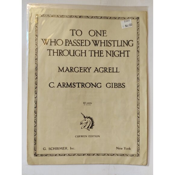 C. Armstrong Gibbs | Accents | To One Who Passed Whistling Through The ...
